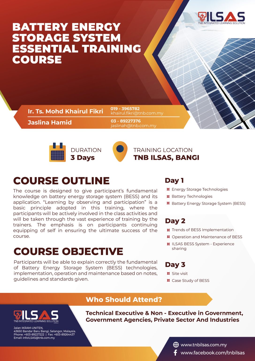 BATTERY ENERGY STORAGE SYSTEM ESSENTIAL TRAINING COURSE - ILSAS